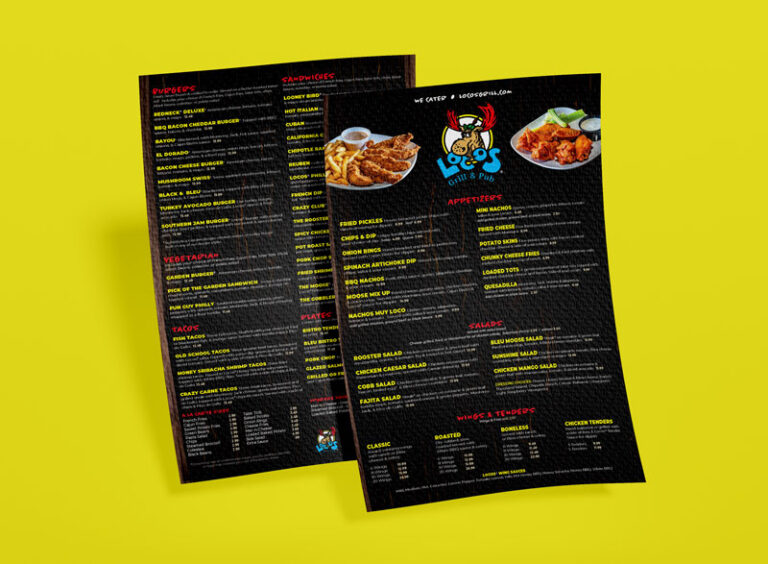 Menus - Locos Grill & Pub